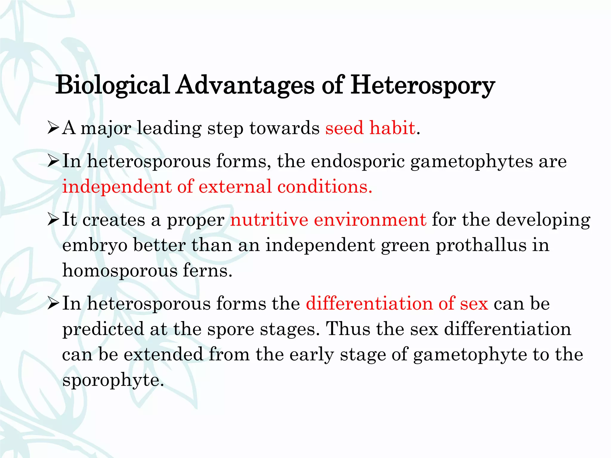 Heterospory and evolution of seed habit | PPTX
