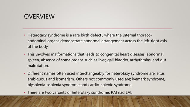 Heterotaxy syndrome.pptx | Heart and Cardiovascular Diseases | Diseases ...
