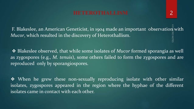 HETEROTHALLISM & PARASEXUALITY IN FUNGI. | PPTX