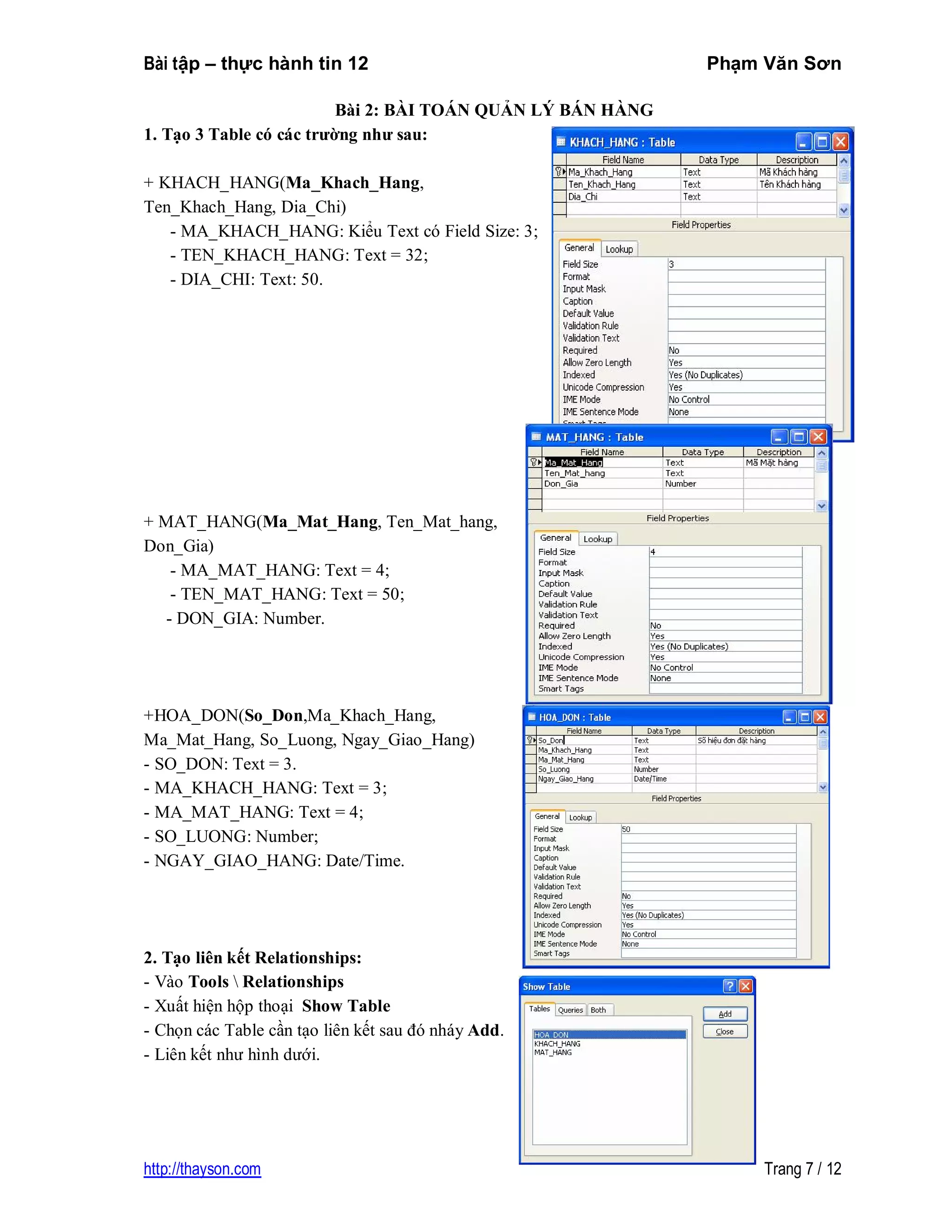He thong bai tap thuc hanh tin 12 chuan nop | PDF