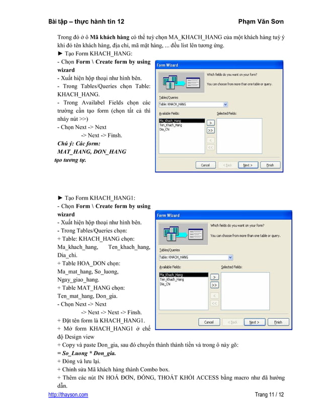 He thong bai tap thuc hanh tin 12 chuan nop | PDF