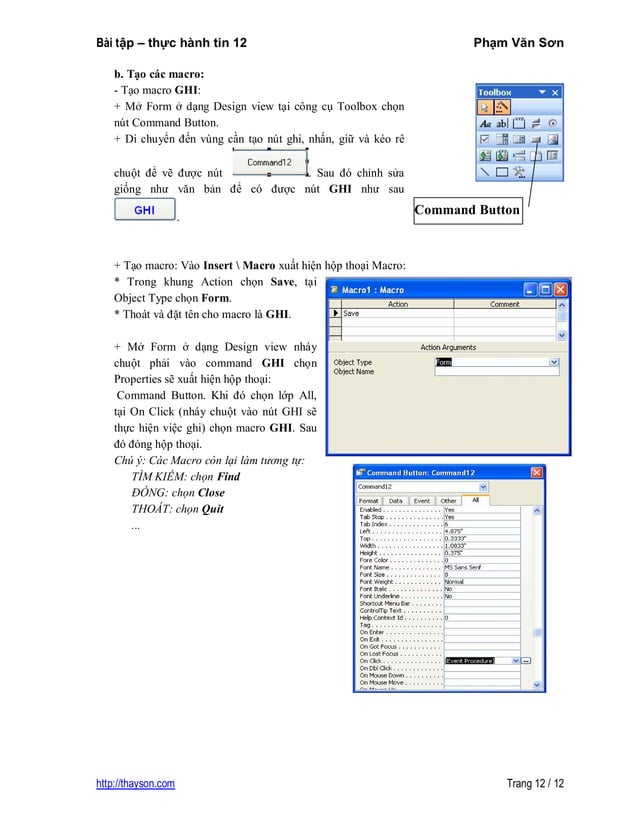 He thong bai tap thuc hanh tin 12 chuan nop | PDF