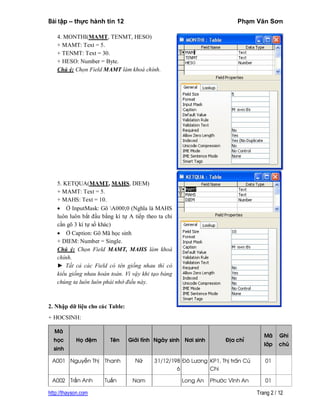 He thong bai tap thuc hanh tin 12 chuan nop | PDF