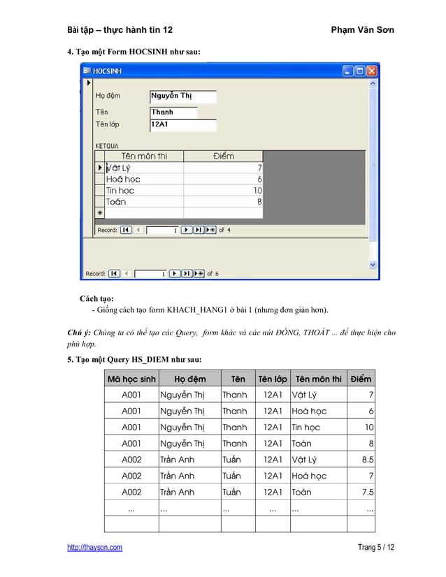 He thong bai tap thuc hanh tin 12 chuan nop | PDF