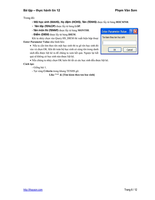 He thong bai tap thuc hanh tin 12 chuan nop | PDF