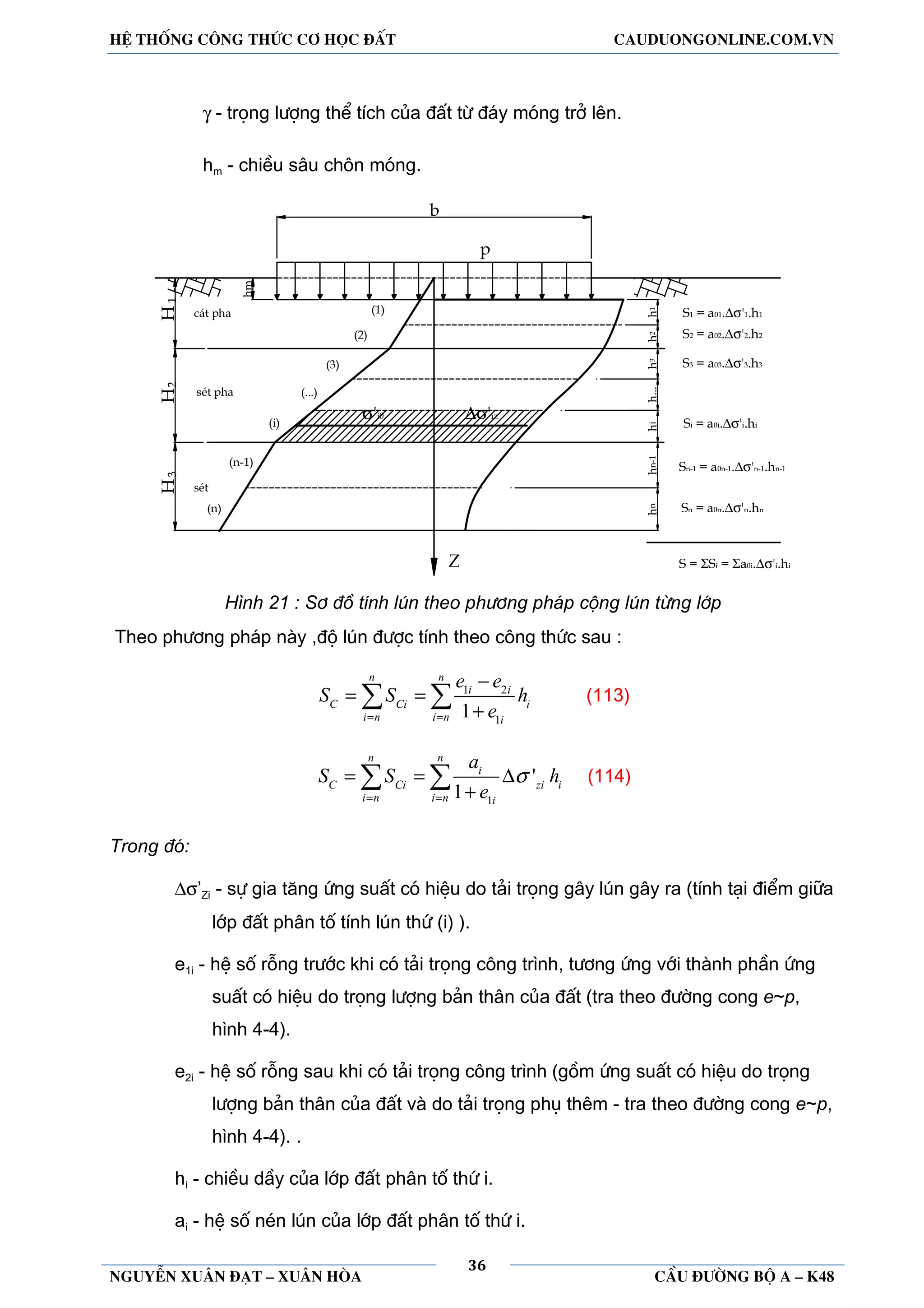 Hệ thống công thức cơ học đất | PDF
