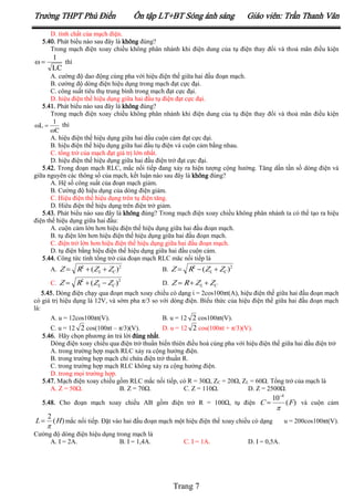 Hệ thống kiến thức điện xoay chiều | PDF