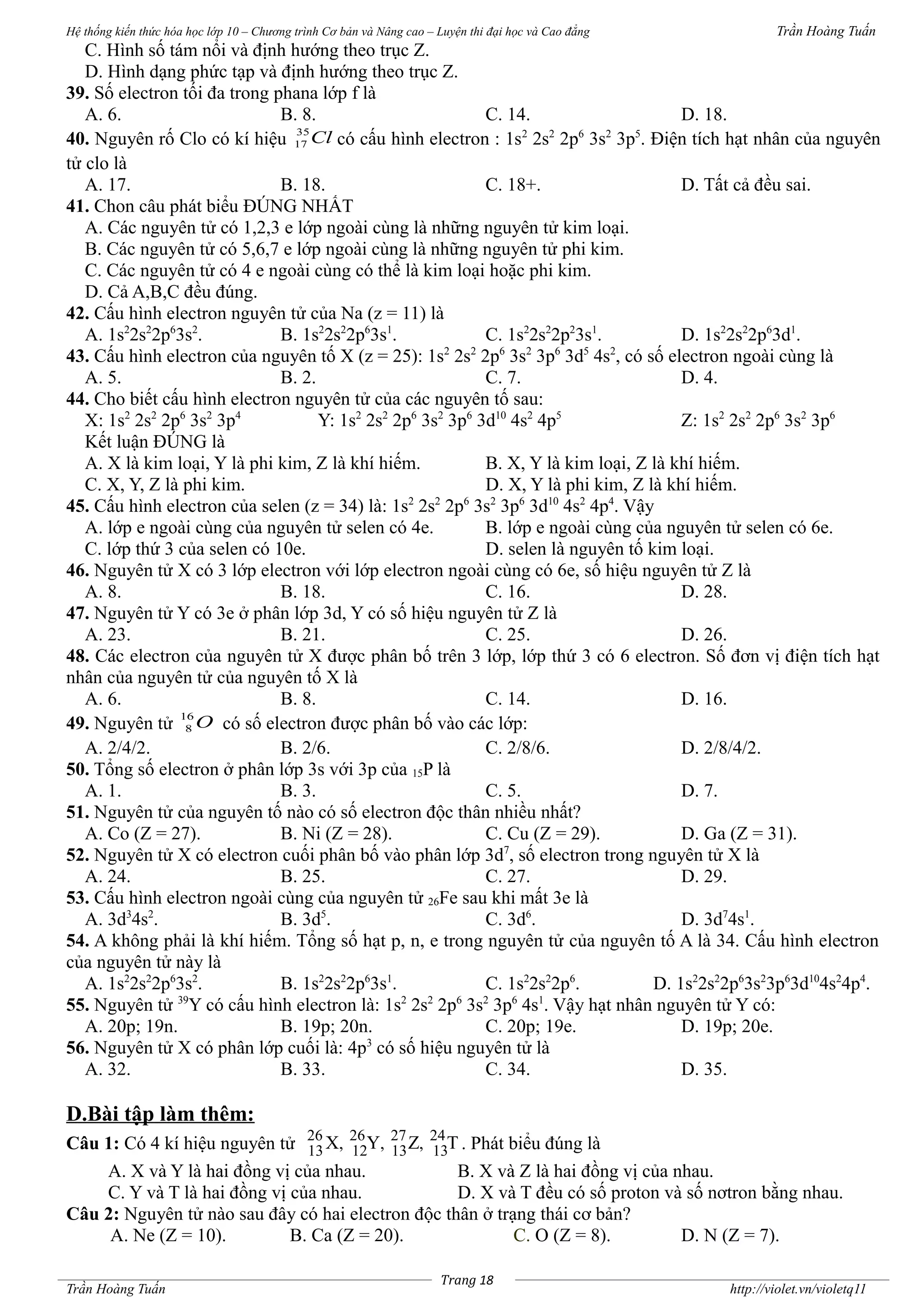 He thong kien thuc hoa hoc lop 10 chuong trinh coban va nang cao luyen thi dai hoc va cao dang | DOC