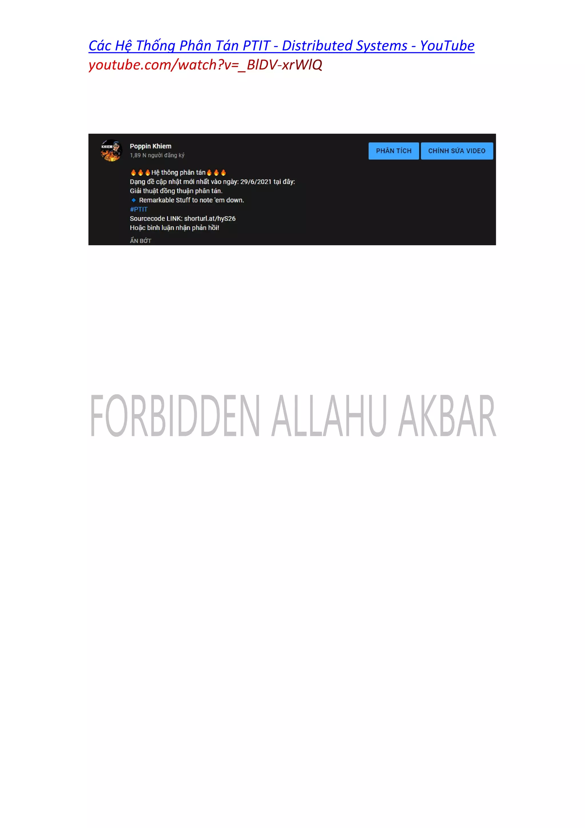 Các Hệ Thống Phân Tán PTIT | PDF