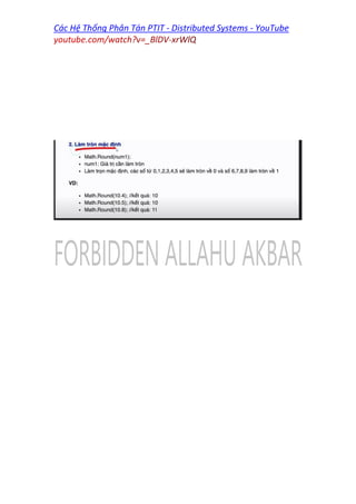 Các Hệ Thống Phân Tán PTIT | PDF