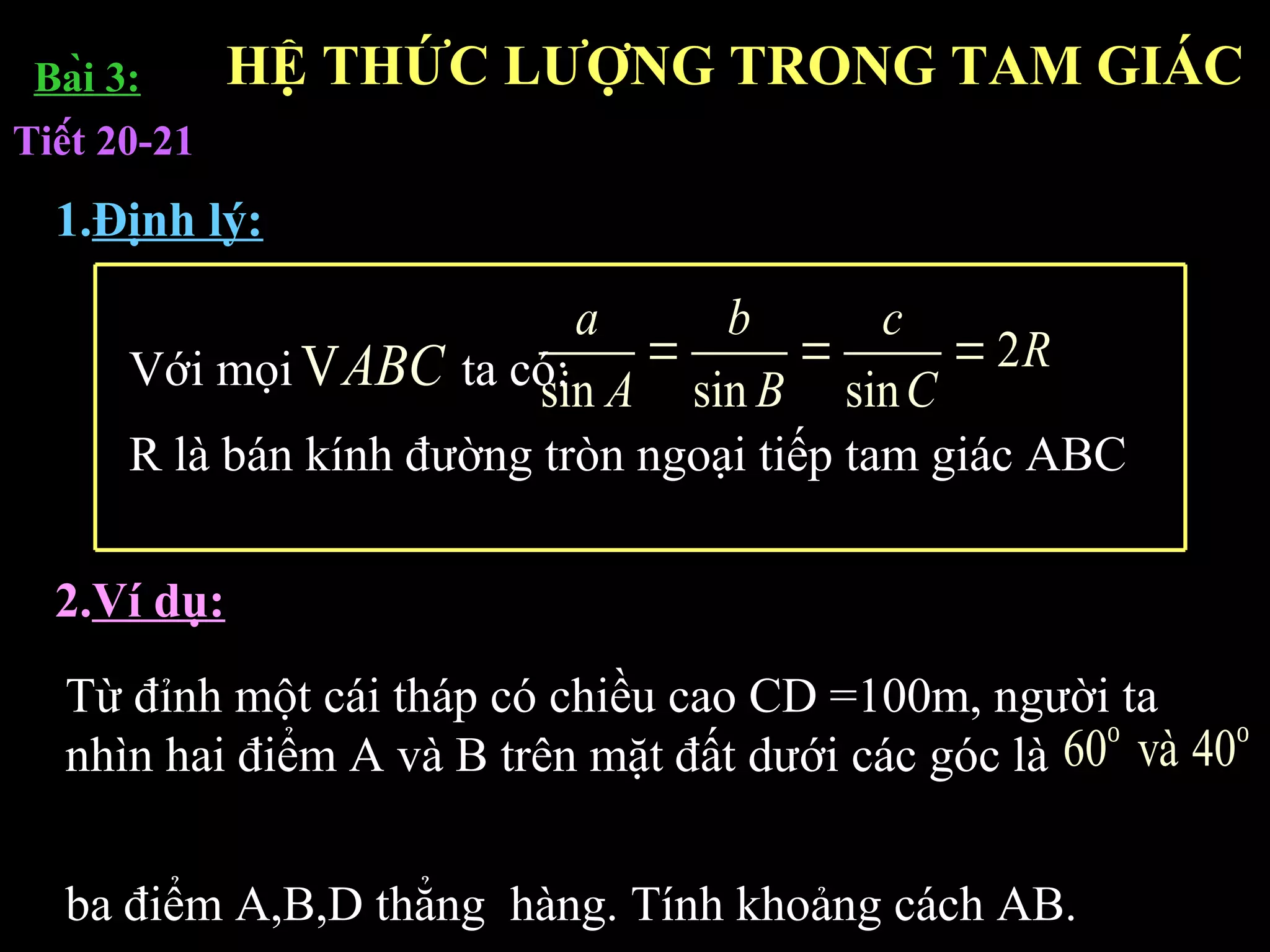 He thuc luong trong tam giac | PPT