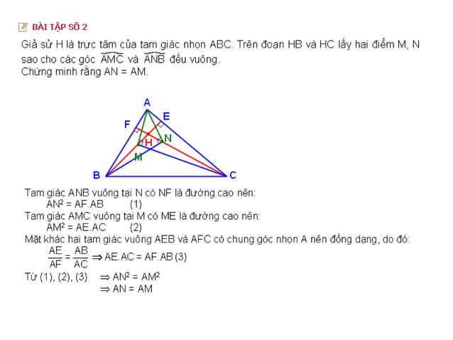 He thuc luong trong tam giac vuong | PPT