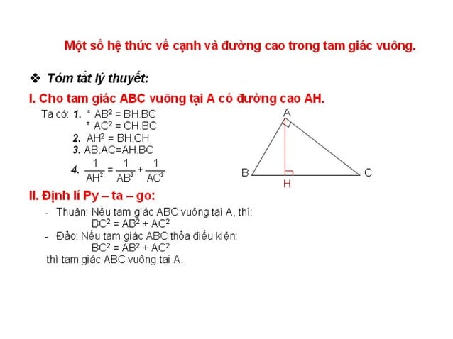 He thuc luong trong tam giac vuong | PPT