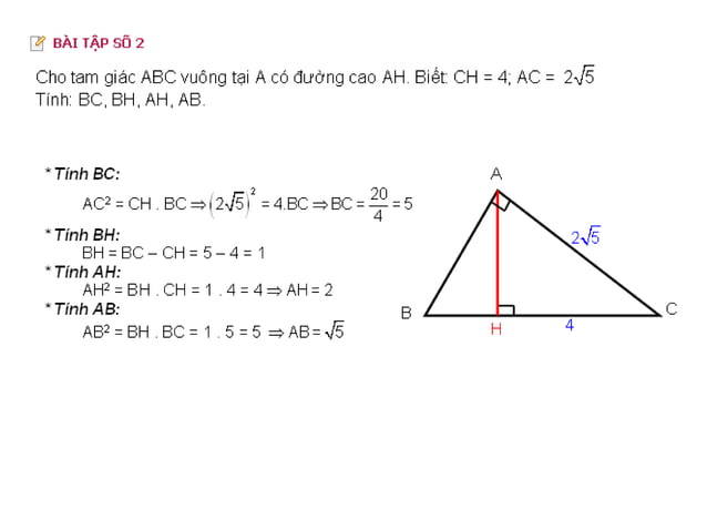 He thuc luong trong tam giac vuong | PPT