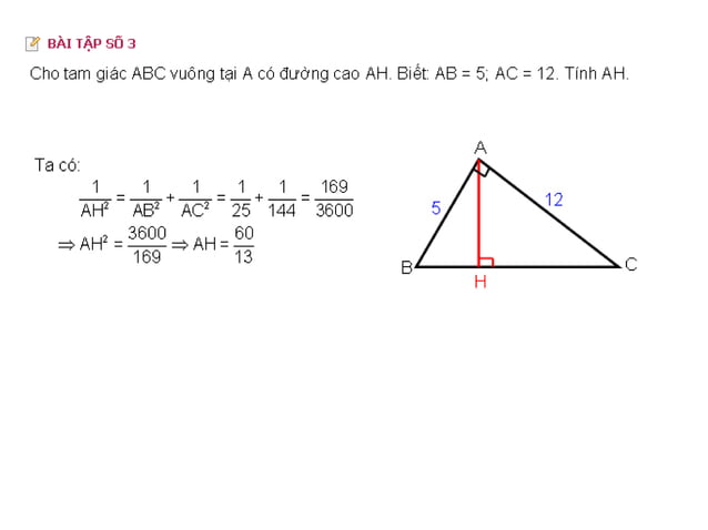He thuc luong trong tam giac vuong | PPT