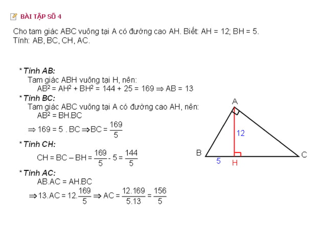 He thuc luong trong tam giac vuong | PPT