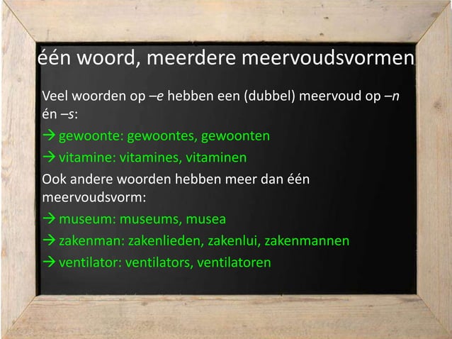 Het meervoud van zelfstandige naamwoorden | PPT