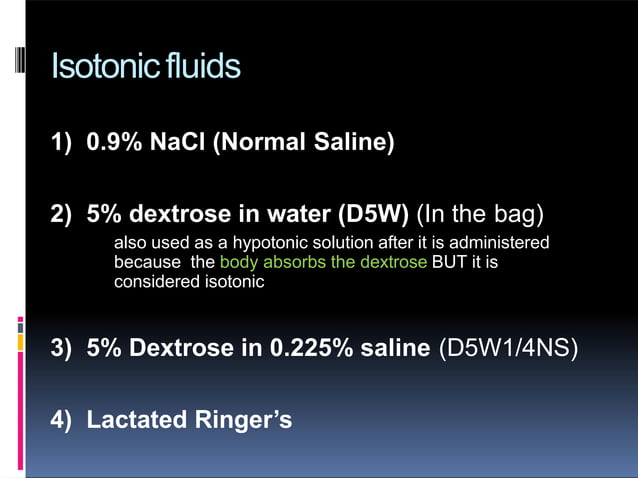 Normal fluid and electrolytes: with commonly used fluids | PPT