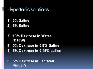 Normal fluid and electrolytes: with commonly used fluids | PPTX