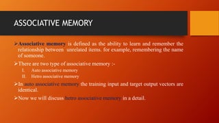 Hetro associative memory | PPTX