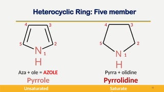"Basics of Heterocyclic Compounds and Their Naming Rules" | PPT