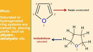 "Basics of Heterocyclic Compounds and Their Naming Rules" | PPTX