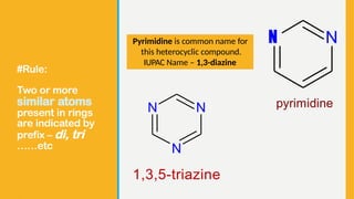 "Basics of Heterocyclic Compounds and Their Naming Rules" | PPTX
