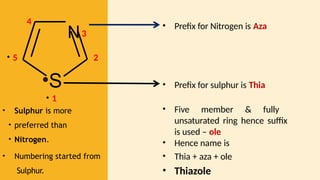 "Basics of Heterocyclic Compounds and Their Naming Rules" | PPTX