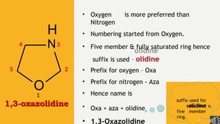 "Basics of Heterocyclic Compounds and Their Naming Rules" | PPT