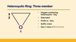 "Basics of Heterocyclic Compounds and Their Naming Rules" | PPT