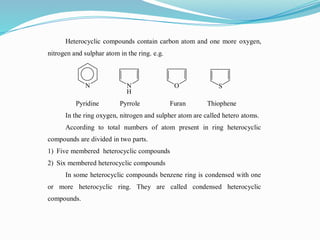 nomenclature for heterocyclic rings and compounds | PPTX