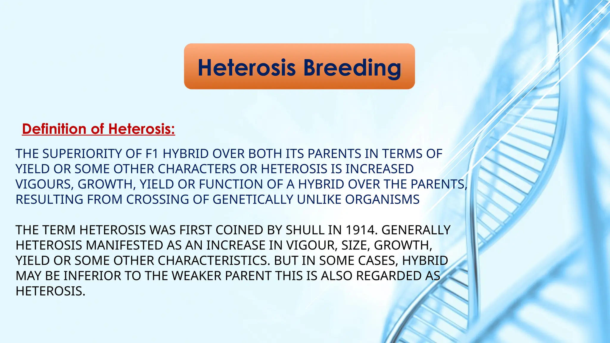 hetrosis breeding - Breeding Of Vegetable, Tuber And Spices | PPTX