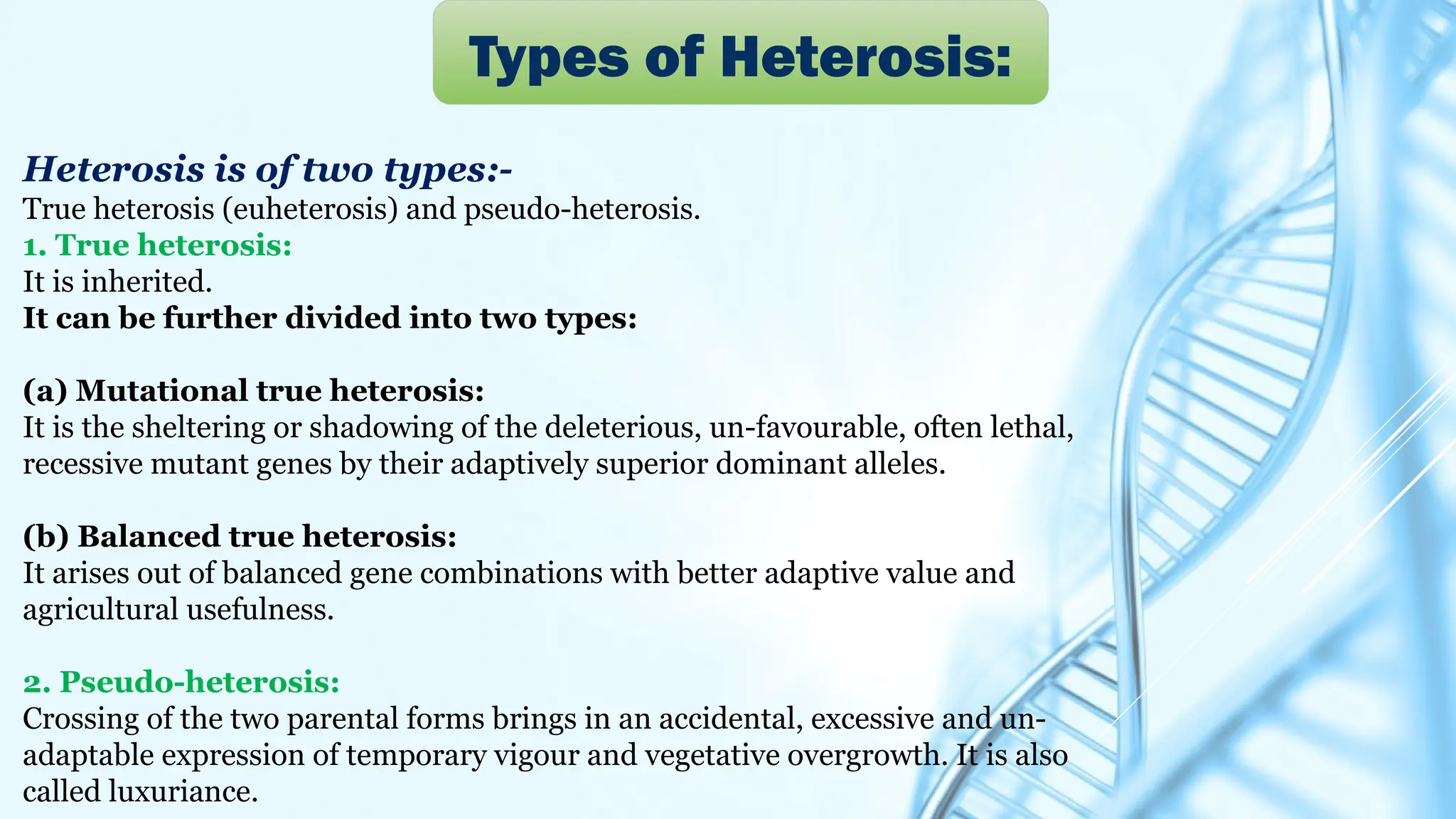 hetrosis breeding - Breeding Of Vegetable, Tuber And Spices | PPTX