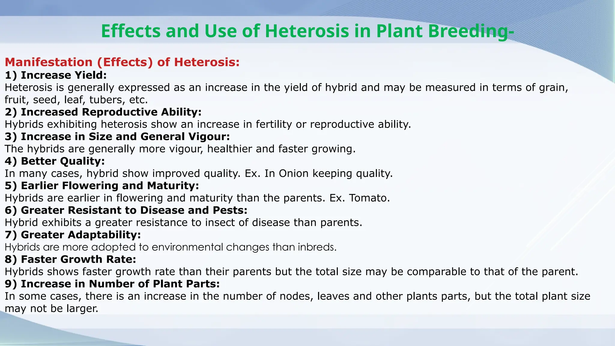 hetrosis breeding - Breeding Of Vegetable, Tuber And Spices | PPTX
