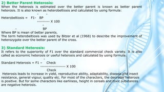 hetrosis breeding - Breeding Of Vegetable, Tuber And Spices | PPTX