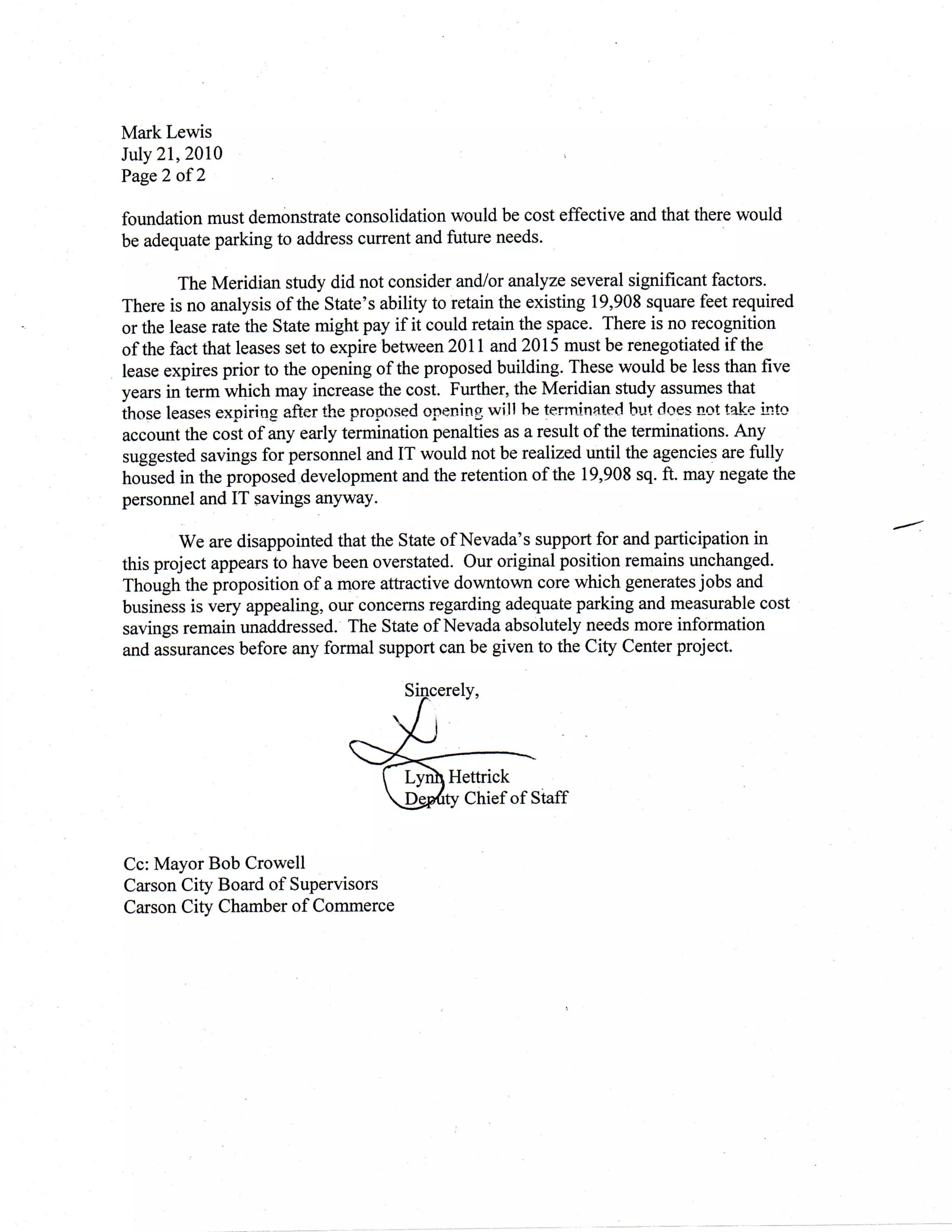 Letter from Nevada Governor's office | PDF