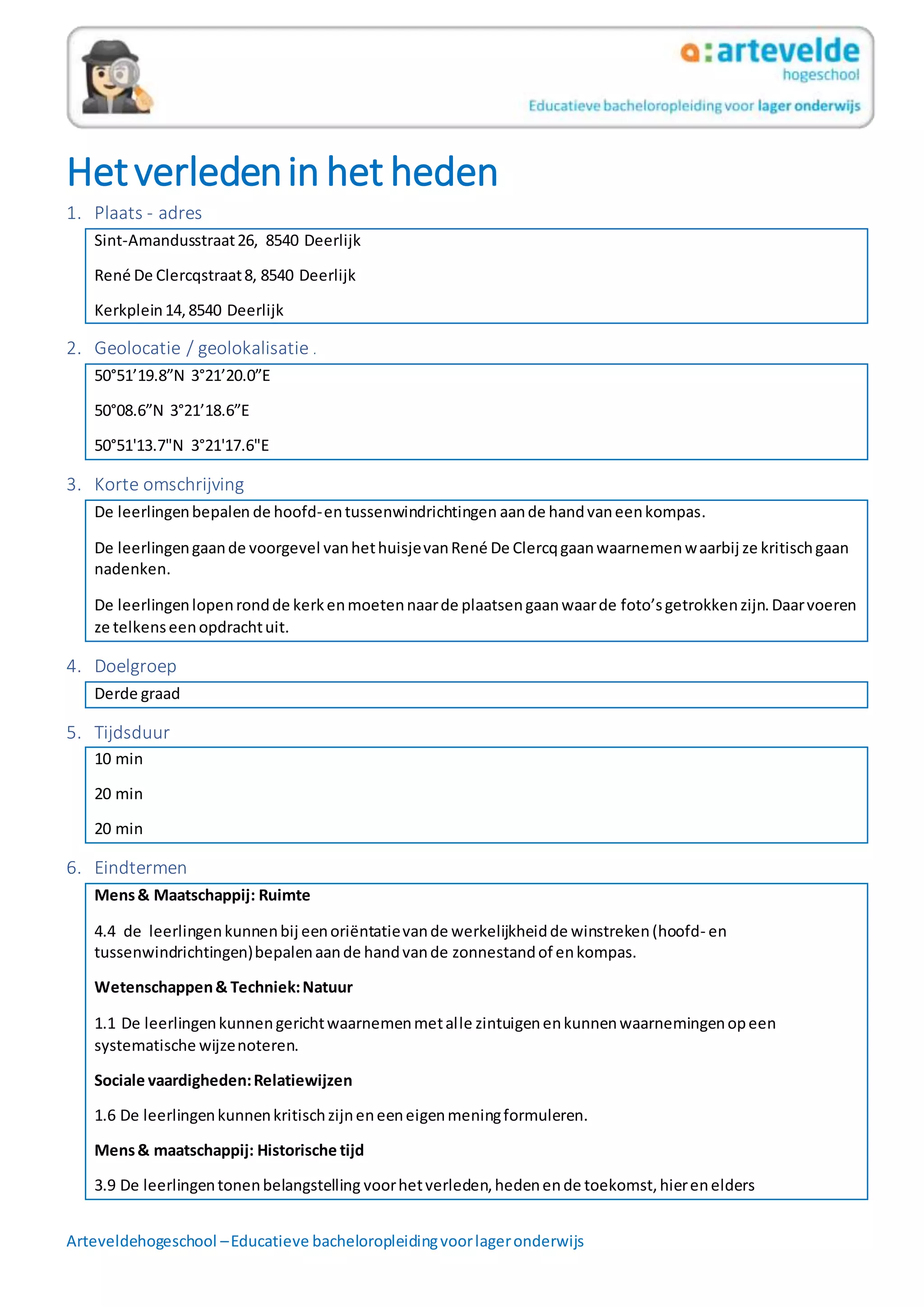 Het verleden in het heden | DOCX | Education