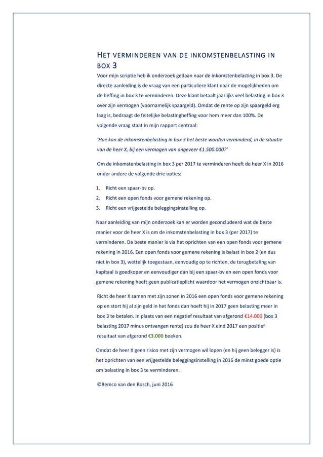 Het verminderen van de inkomstenbelasting in box 3 | PDF