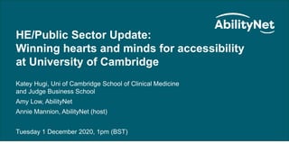 HE/Public Sector Update: Winning hearts and minds for accessibility at ...