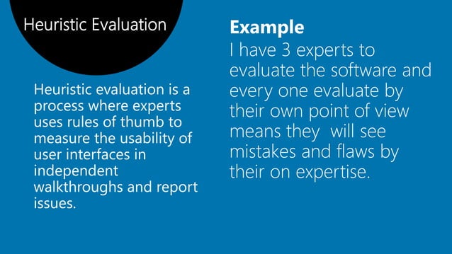 Heuristic Evaluation, usability of heuristic | PPT