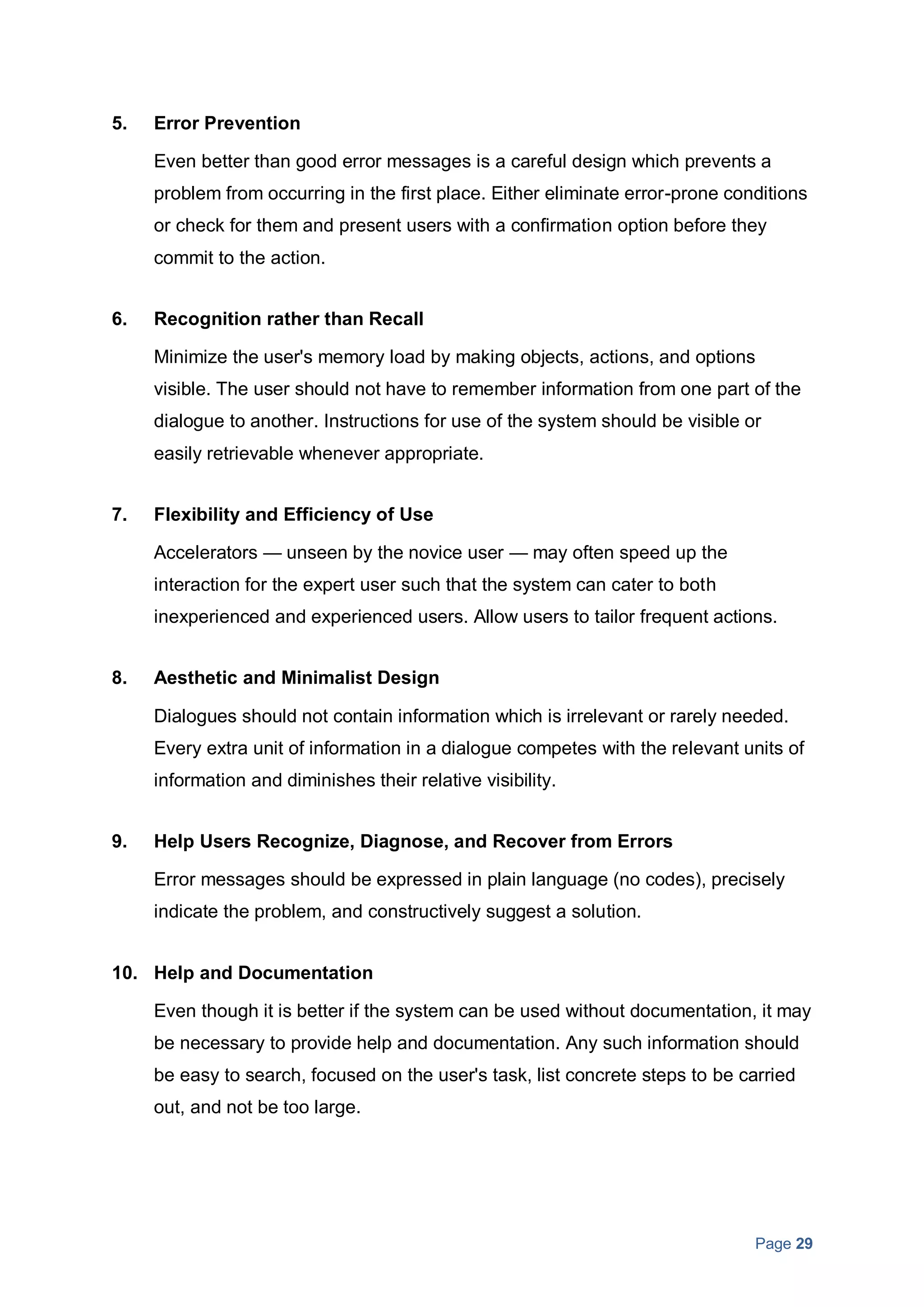 Heuristic Evaluation based on Nielsen's 10 Usability Heuristics | PDF