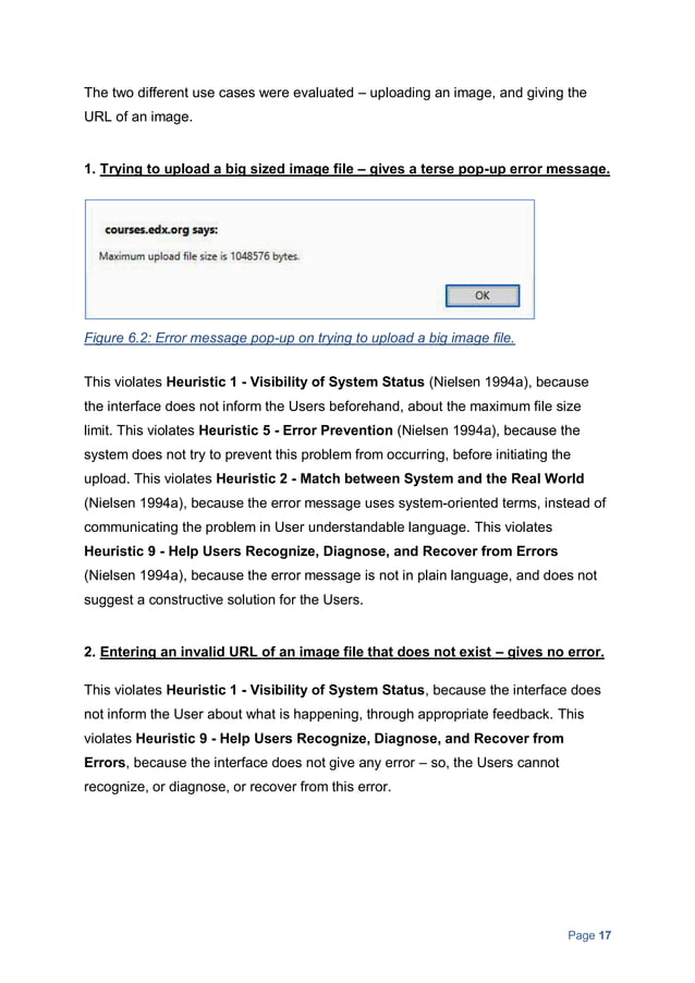 Heuristic Evaluation based on Nielsen's 10 Usability Heuristics | PDF