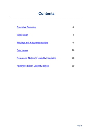 Heuristic Evaluation based on Nielsen's 10 Usability Heuristics | PDF