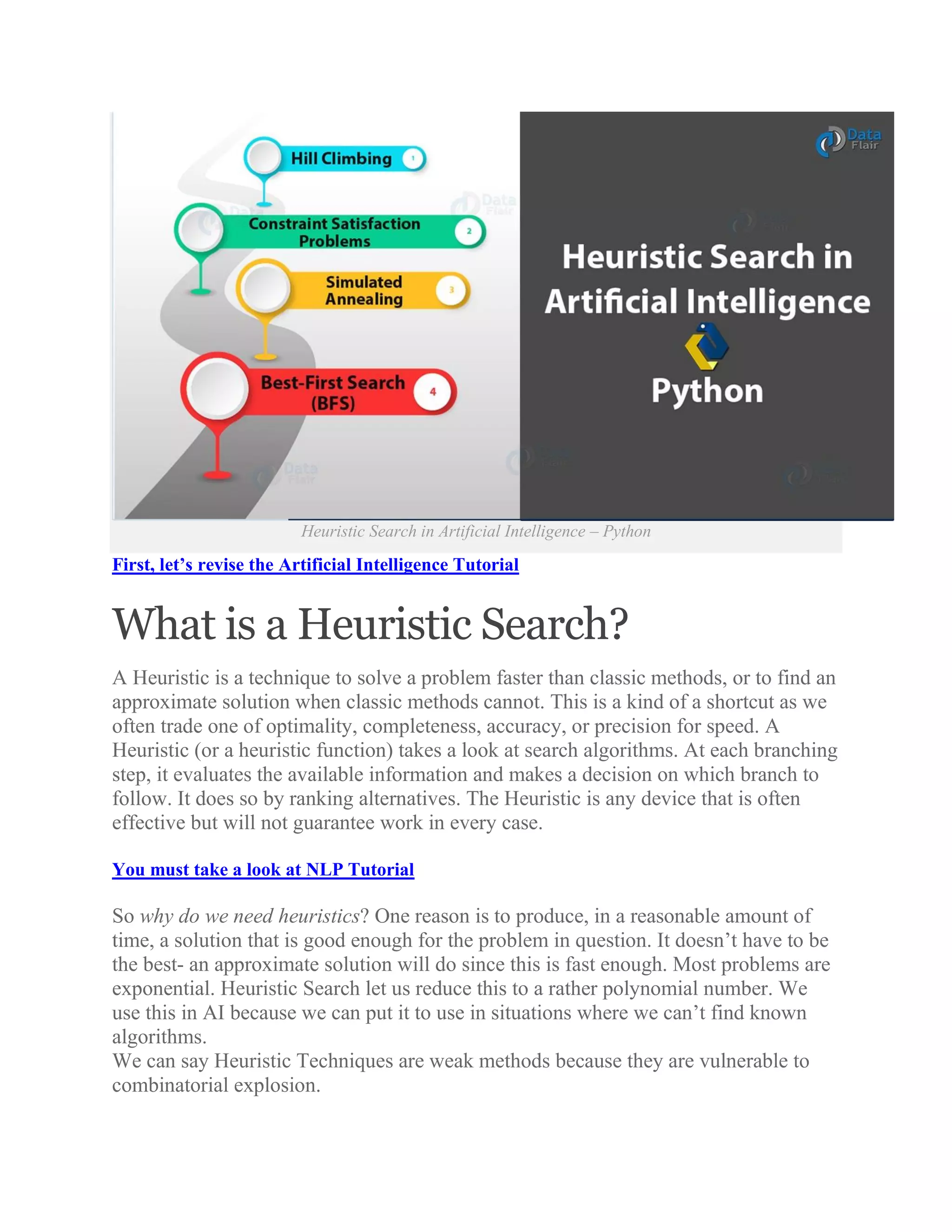 Heuristic Search In Artificial Intelligence Pdf