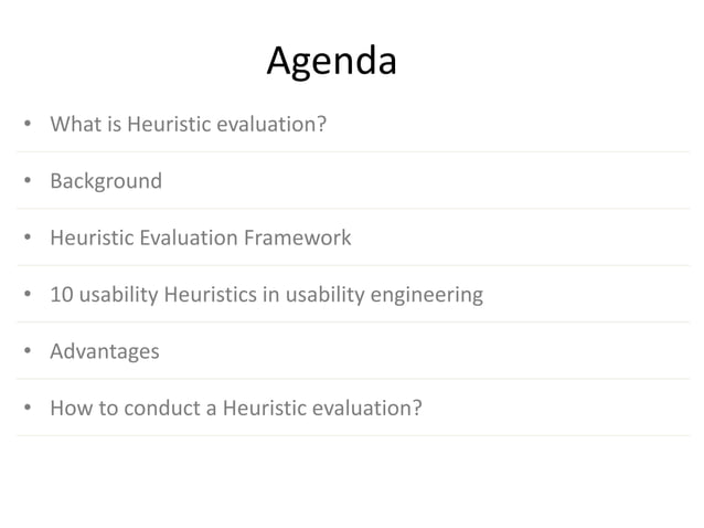 Heuristic evaluation principles | PPSX