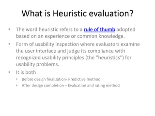 Heuristic evaluation principles | PPSX