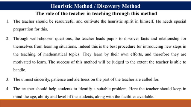 Heuristic Method Of Teaching Mathematics Pptx