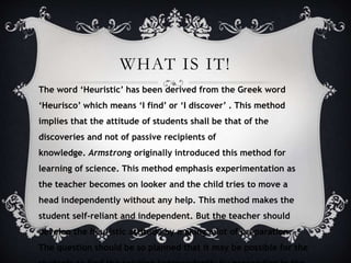 Methods of teaching mathematics | Heuristic method | Matehmatics | PPTX ...