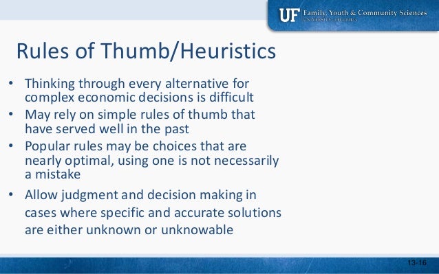 Heuristics, Anchoring & Narrowing Choice