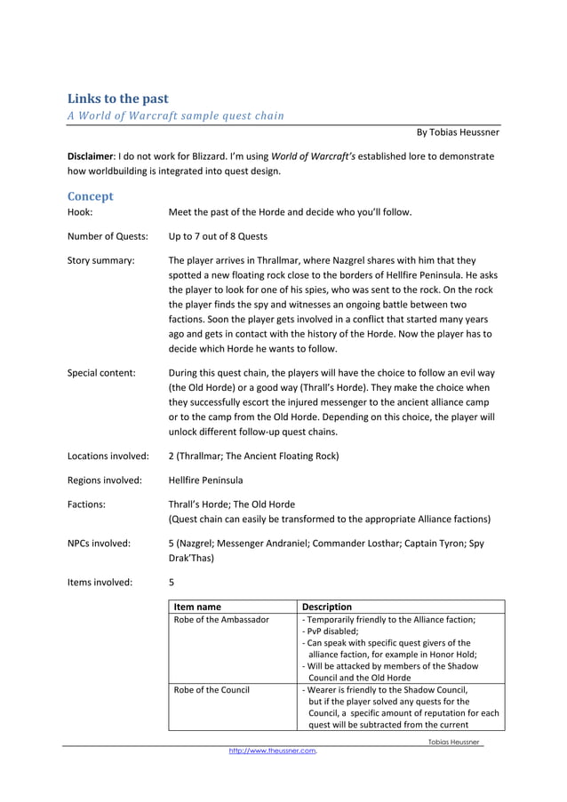 Heussner quest design sample | PDF